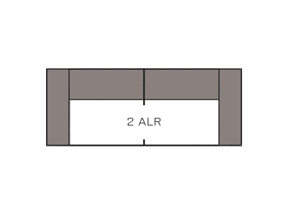 Seca 2-Sitzer Sofa Stoff Blau